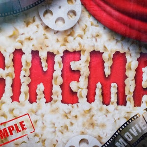 Cinema Rug, Cinema Film Rug, Retro Film Rug, Popcorn Pattern Rug,film ...