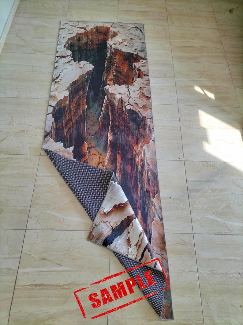 3D Crack Optical Illusion Runner Rug, Modern Floor Mat - Etsy UK