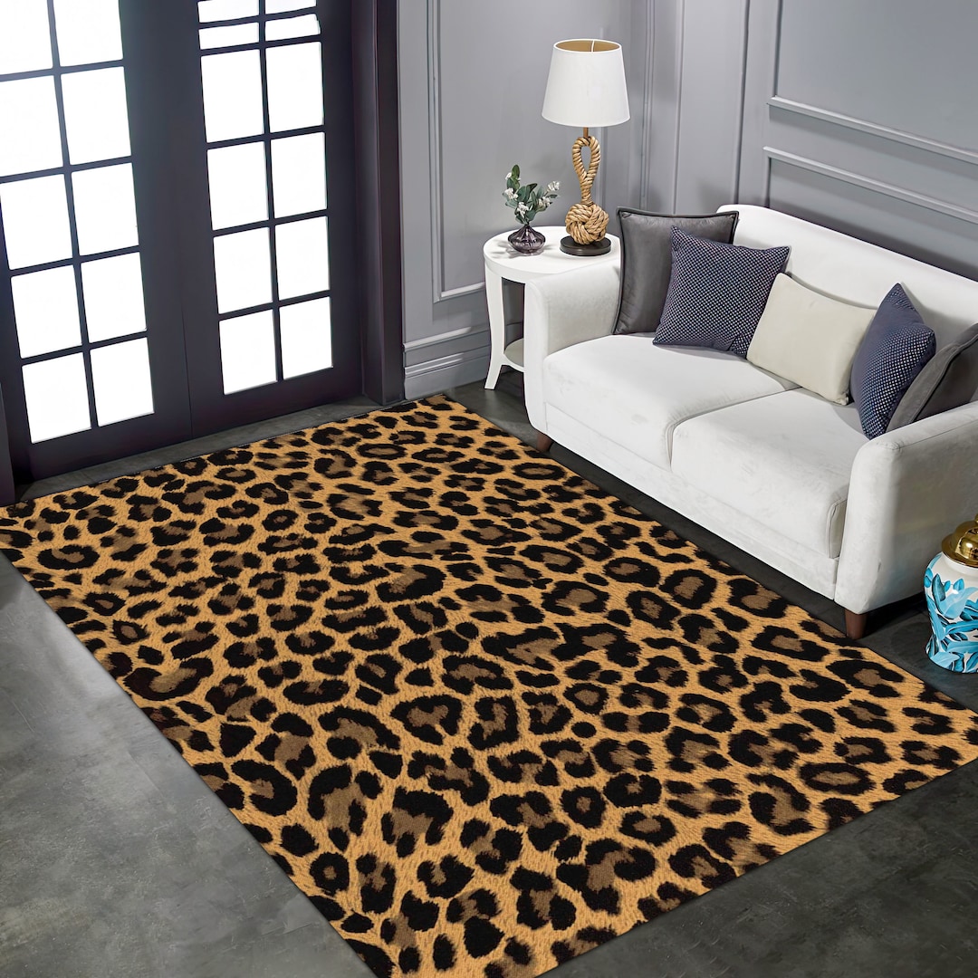 Leopard Pattern Rug, Leopard Rug, Leopard Themed Rug, Animal Rug, Gift ...