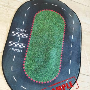 Race Track, Race Track Rug, Start Line, Finish Line, Oval Racetrack Rug ...