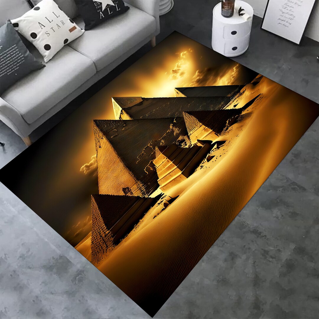 Ancient Egyptian Rug, Pyramid Rug, Pyramids Decor, Pyramid Pattern Rug ...