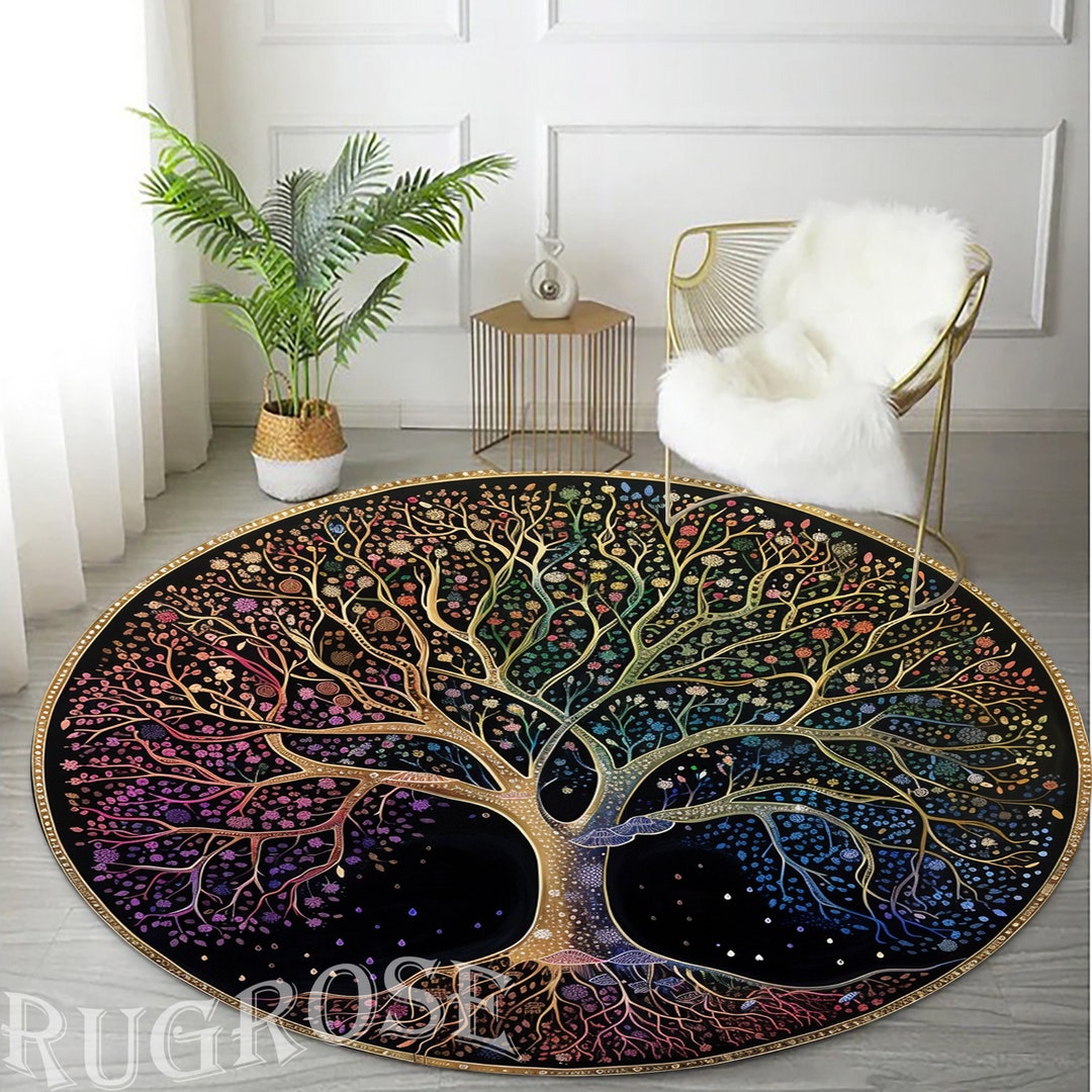 Tree of Life, Tree of Life Rug, Tree of Life Decor, Round Rug,tree of ...