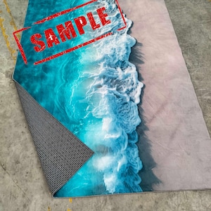 Beach Rug, Sea Rug, Sea Wave Rug, Sand Wave Rug, Nautical Rug, Clear ...