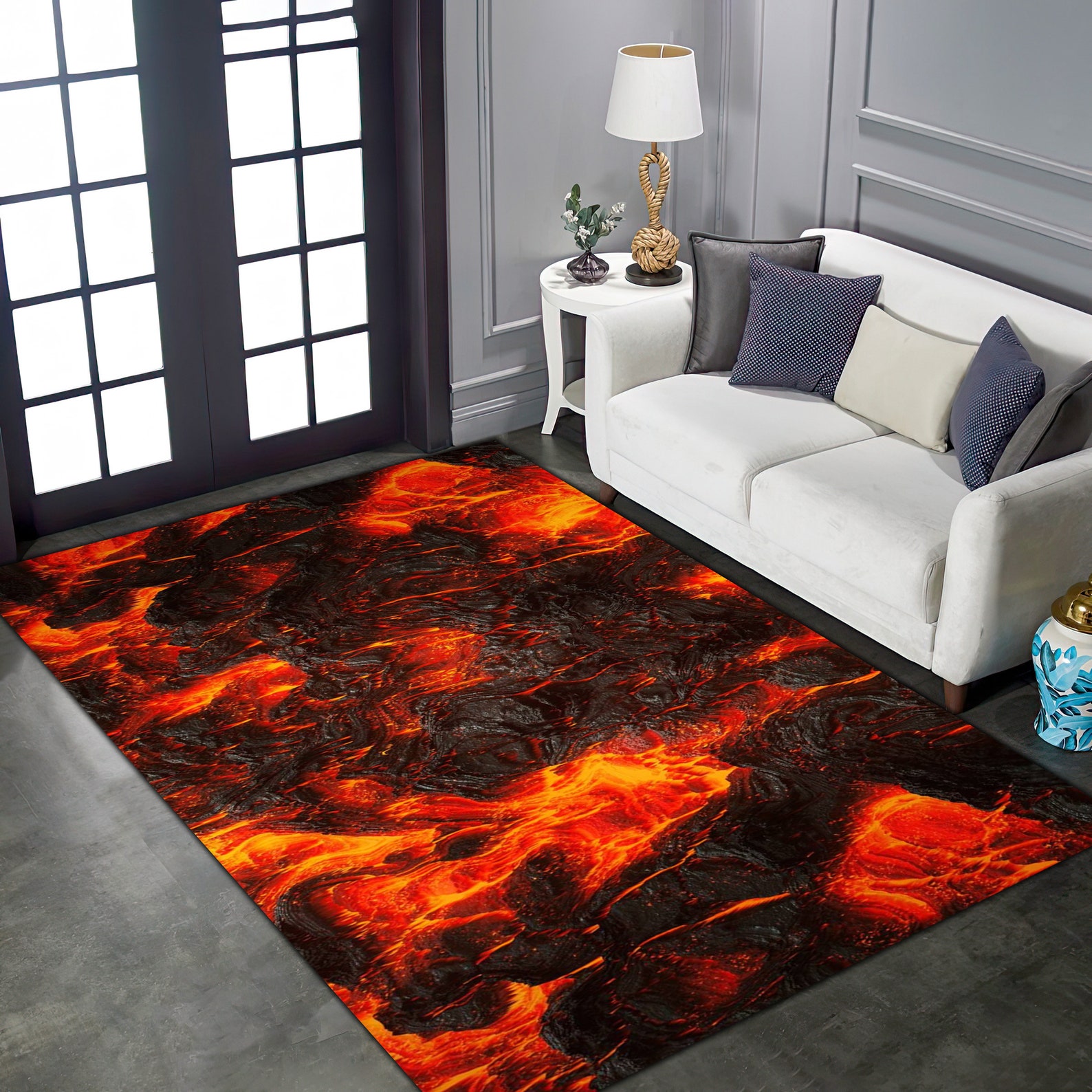 Lava Rug Hot Lava Rugvolcano Floor Rug Lava Pattern Rug - Etsy