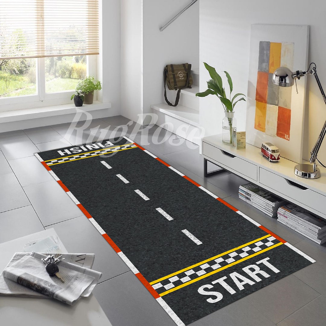 Race Track, Race Track Rug,start Line,finish Line,hallway Rug,long ...