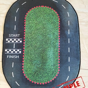 Race Track, Race Track Rug, Start Line, Finish Line, Oval Racetrack Rug ...