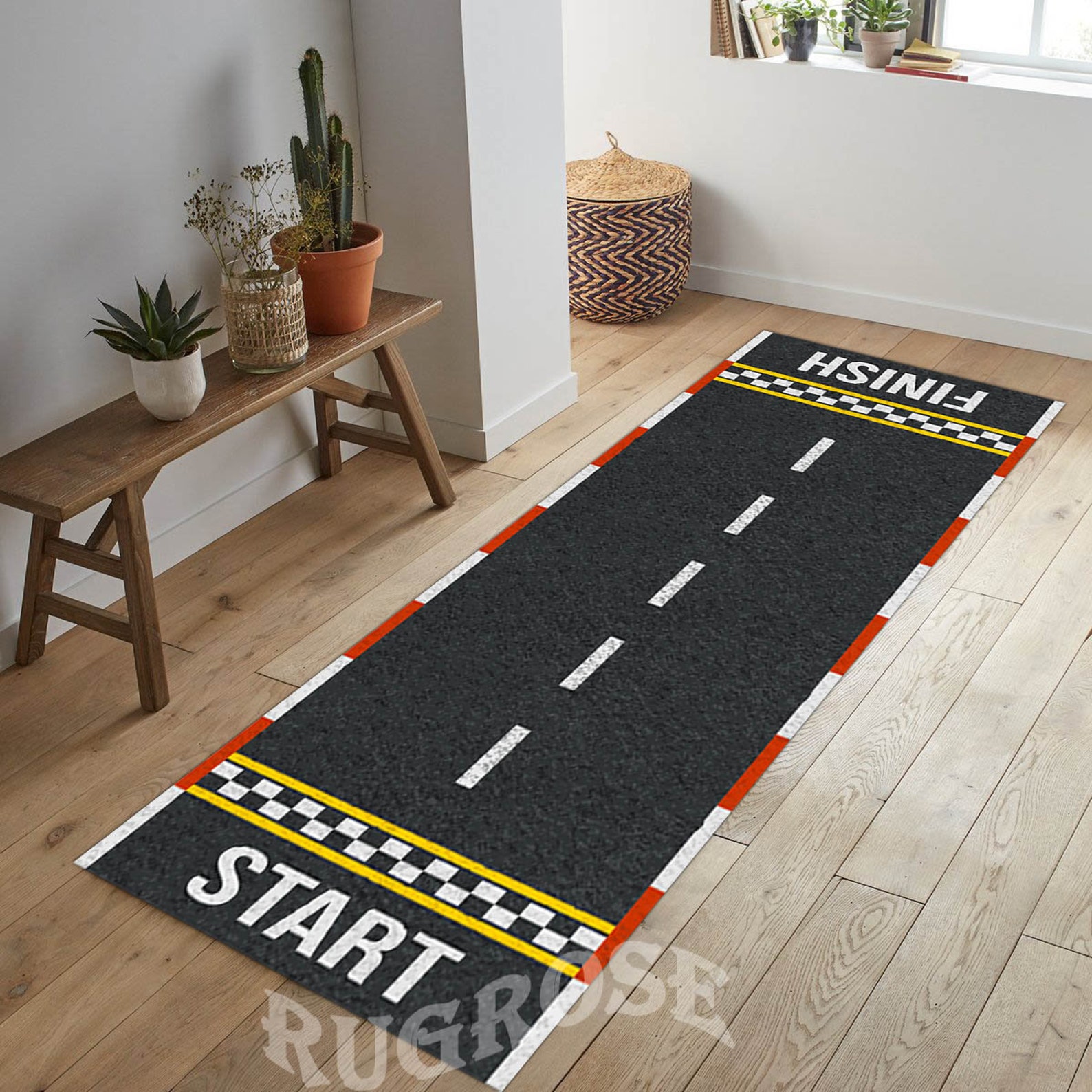 Race Track, Race Track Rug,start Line,finish Line,hallway Rug,long ...