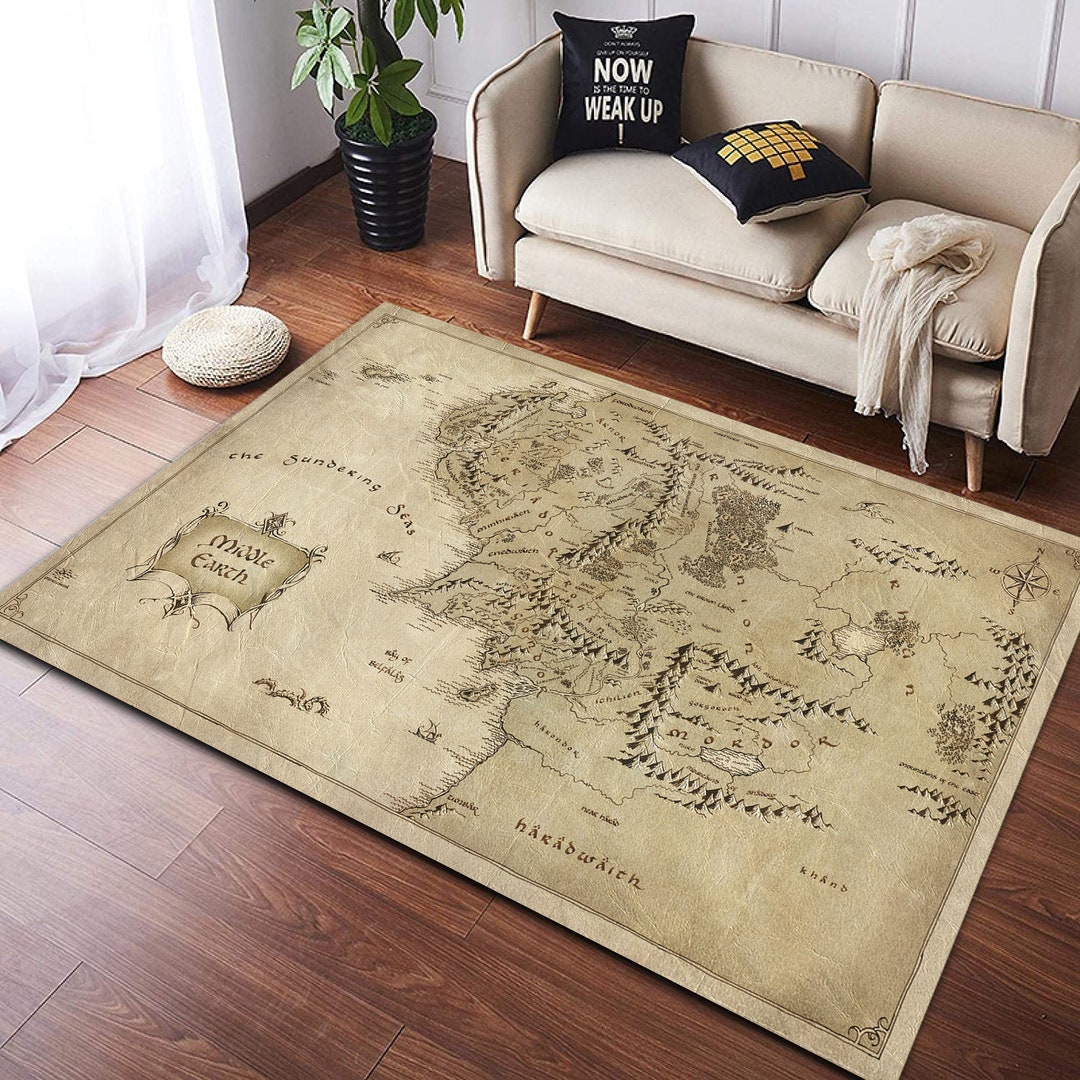 Rings Map,lord of Rings, Fantastic Rug, Lord of the Rings Rug, Area Rug ...