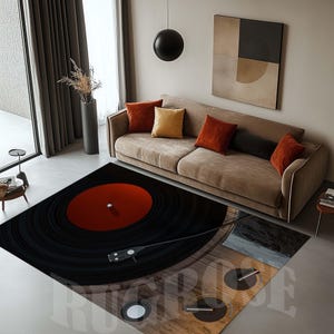 Record Rug, Record Patterned Rug, Record Player Rug,old Wooden Record ...