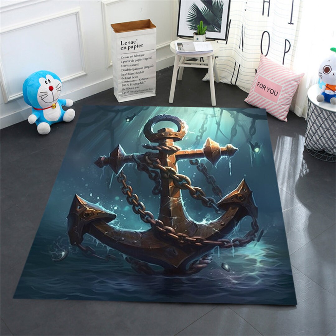 Anchor, Anchor Pattern Rug, Ship Anchor Rug, Nautical Rug,kids Room Rug ...