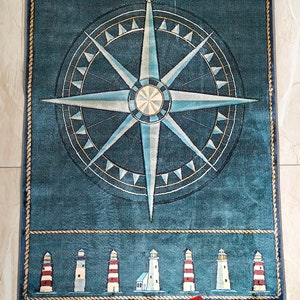 Compass, Compass Rug, Compass Themed Rug, Compass Area Rug, Jean Decor ...