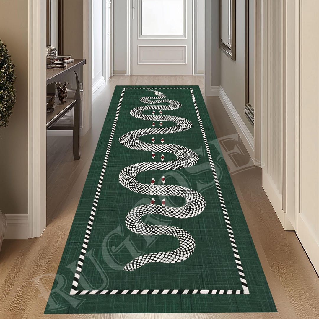 Snake Rug, Snake Runner Rug, Snake Design Rug, Gift Runner Rug, Hallway ...