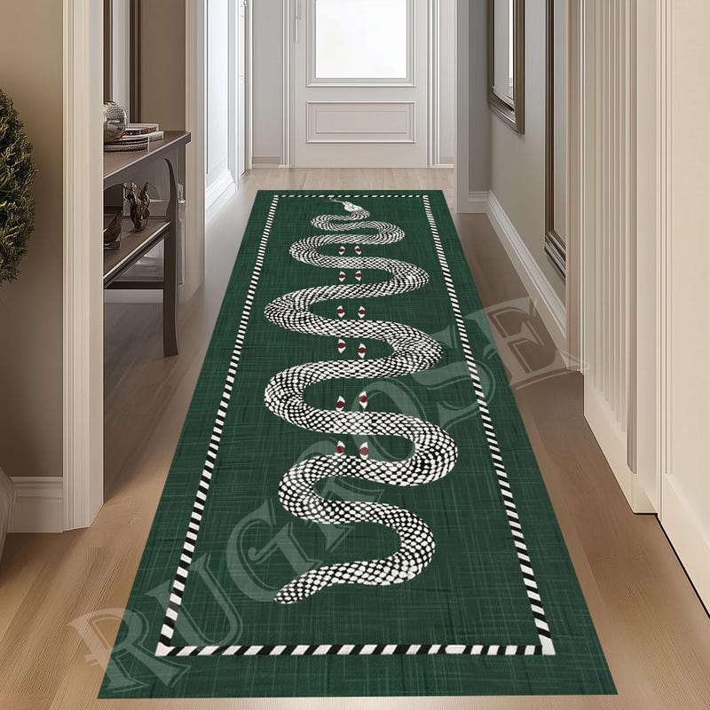 Runner Rug Snake Green - Etsy