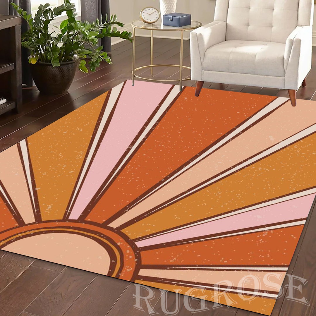 Sun Rug, Mid Century Sun Rug, Mid Century Rug, Boho Sun Rug,mid Century ...