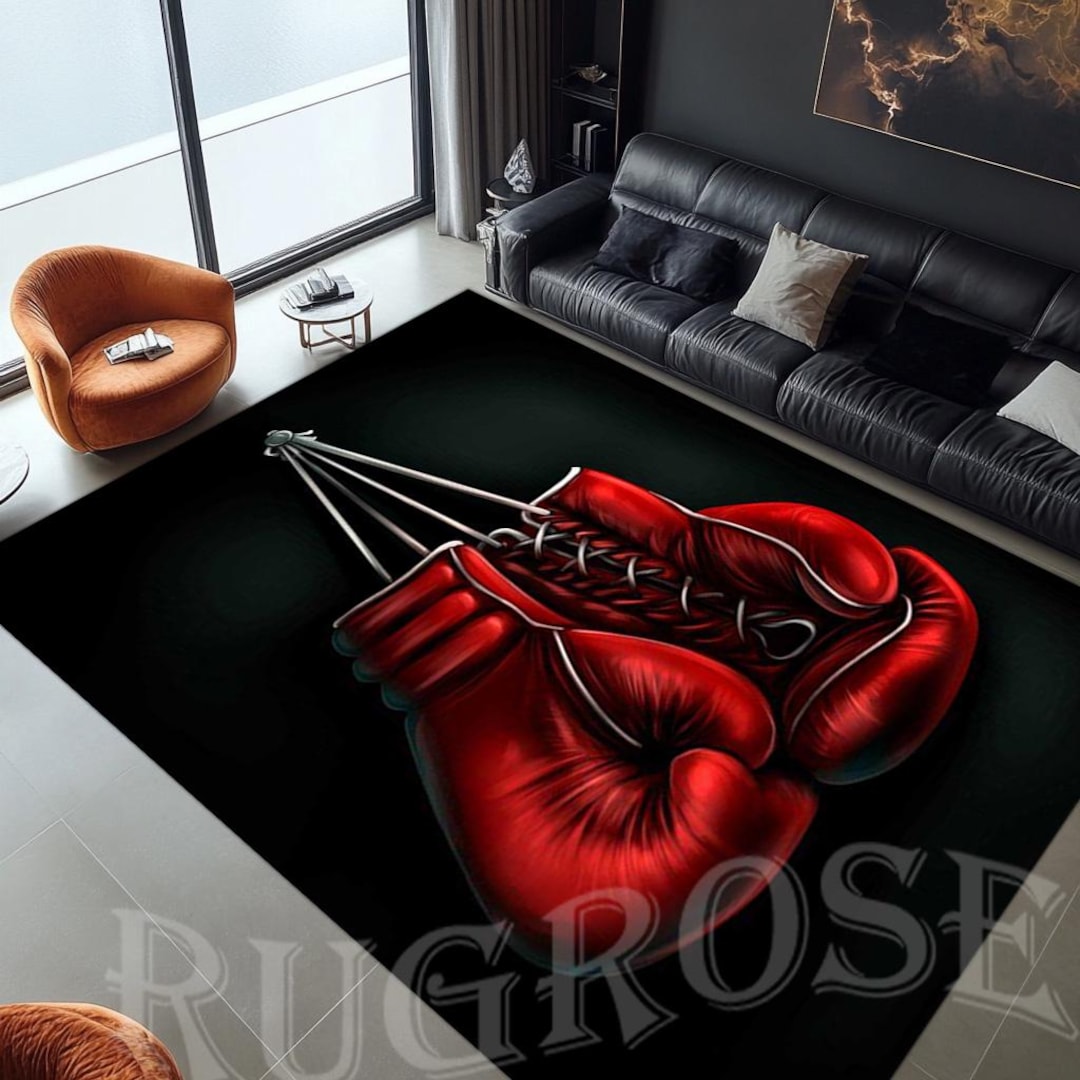 Boxing Gloves Rug, Modern Game Room Decor - Etsy