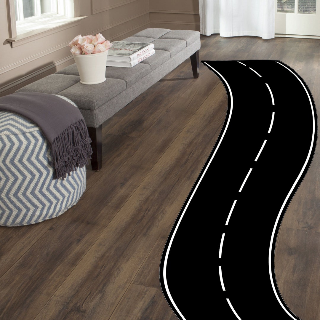 Kids Race Track Rug, Curvy Road Design, Playroom Decor - Etsy