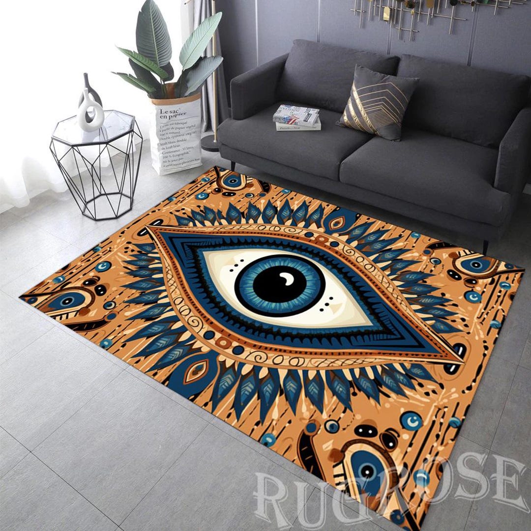 Eye Rug, Ethnic Eye Rug, Traditional Eye Rug, Geometric Eye Rug, Evil ...