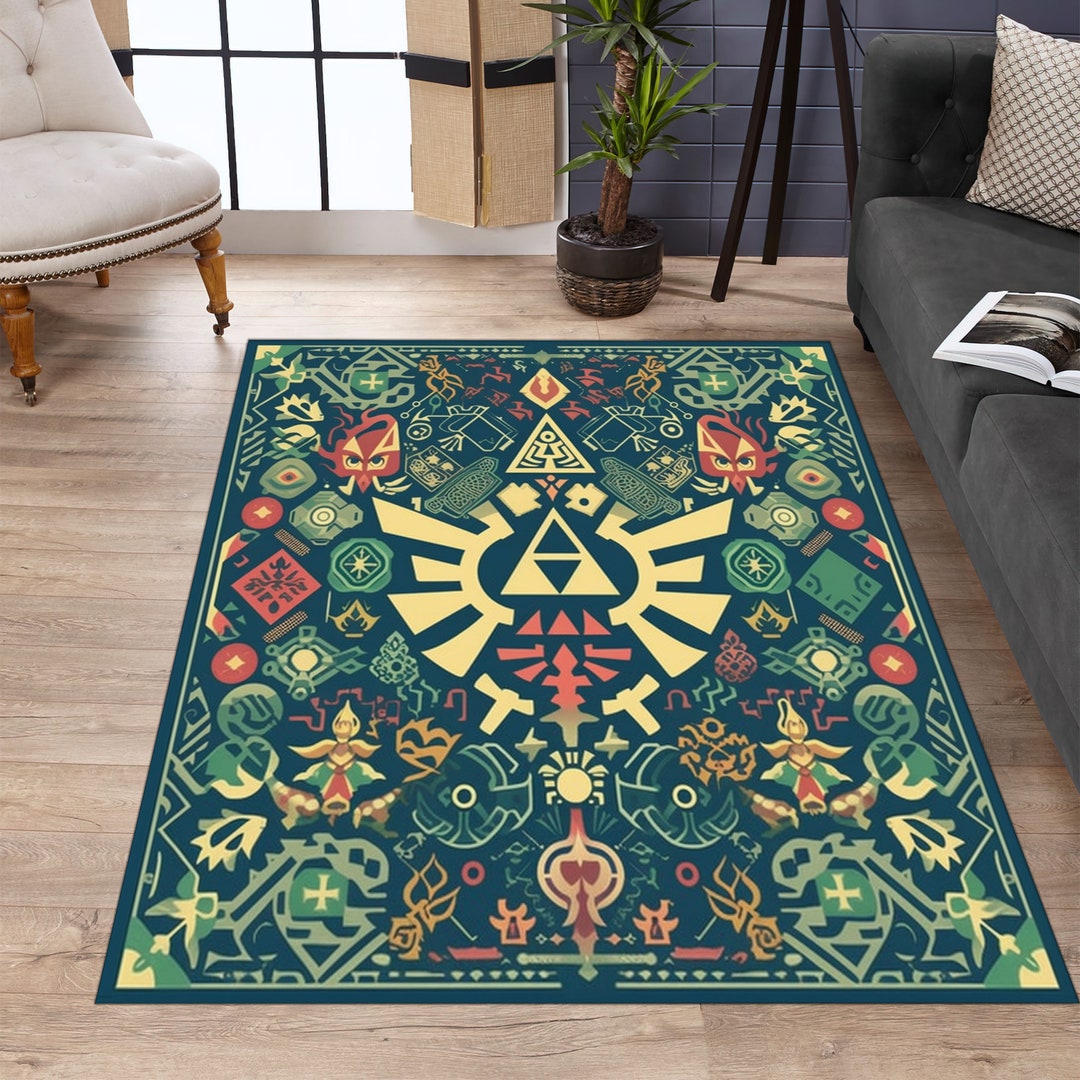 Zelda Legend Rug, Gaming Area Rug, Zelda Game Rug, Gamer Gifts, Game ...
