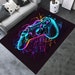 Gamer Rug, Game Controller, Neon Game Controller, Game Room Rug, Gaming ...