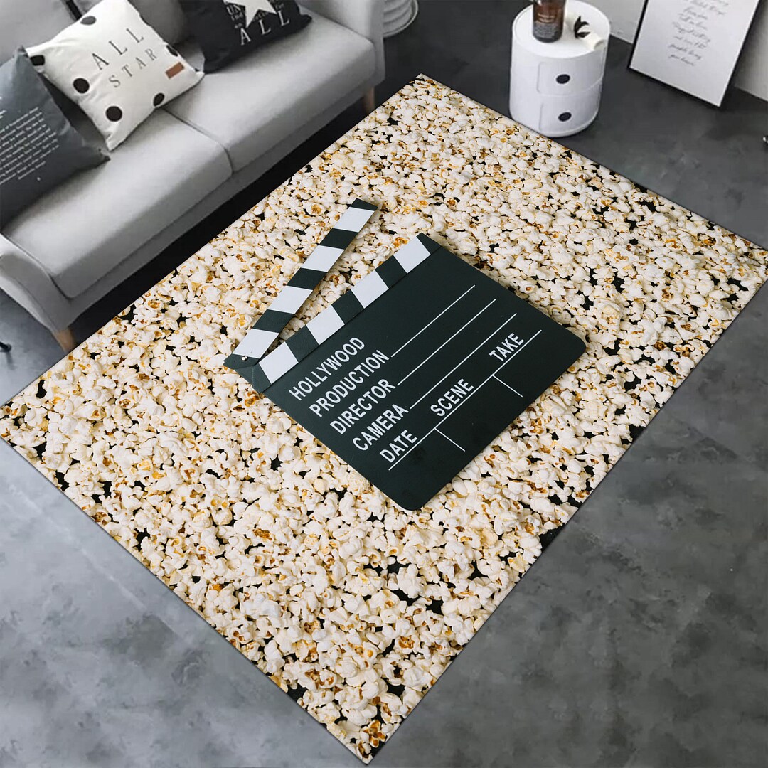 Cinema Rug, Cinema Film Rug, Retro Film Rug, Popcorn Pattern Rug,film ...