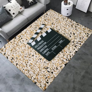 Cinema Rug, Cinema Film Rug, Retro Film Rug, Popcorn Pattern Rug,film ...