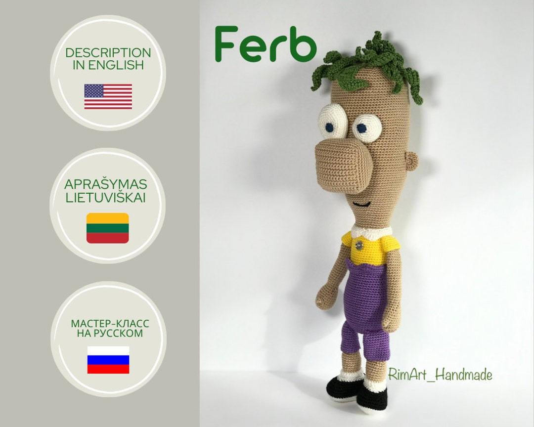 Crochet Pattern Ferb (from the Movie "phineas and Ferb"), Amigurumi PDF ...
