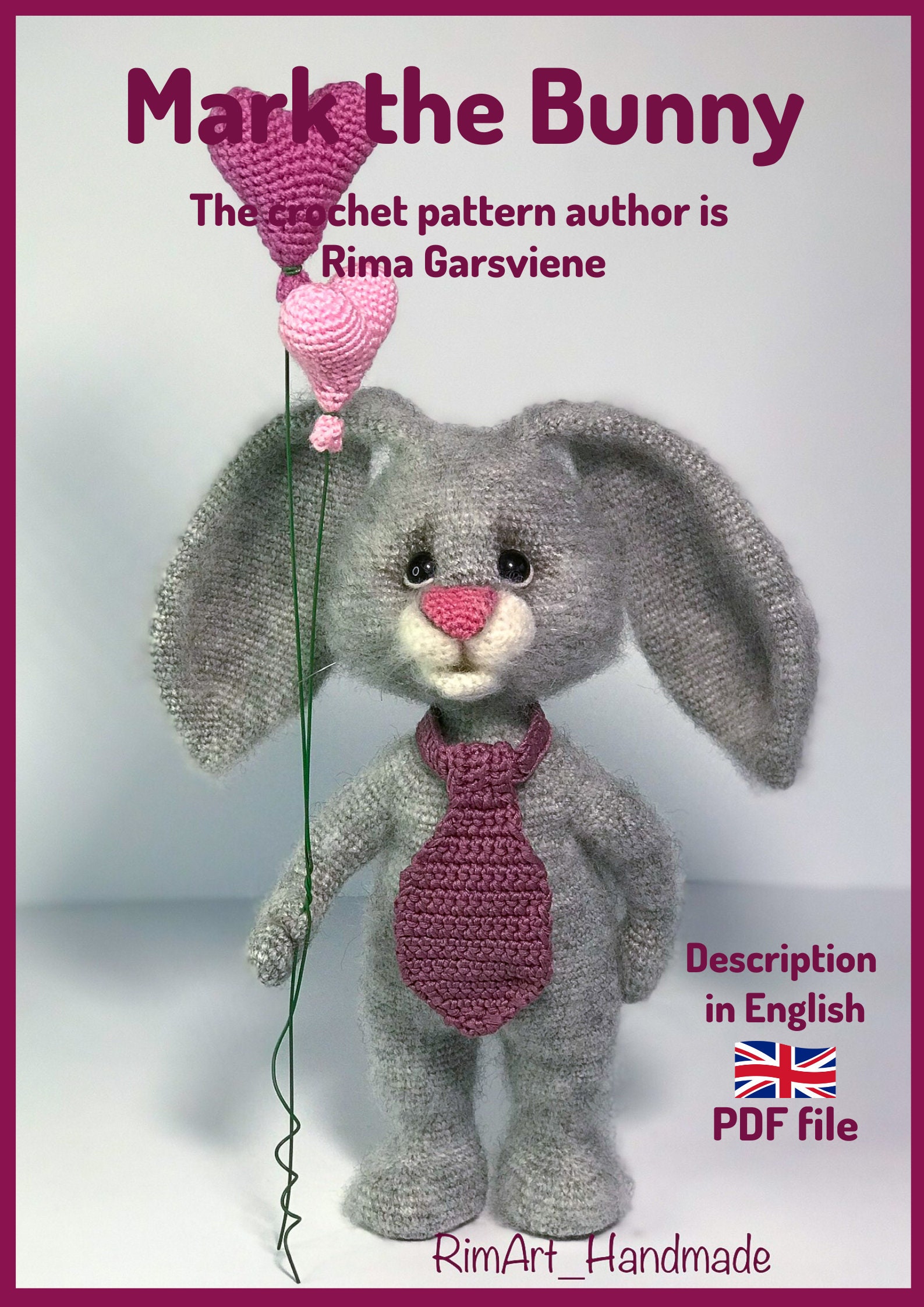 Crochet Pattern Bunny Mark Amigurumi PDF File in Eng., in Lt. and in Ru ...