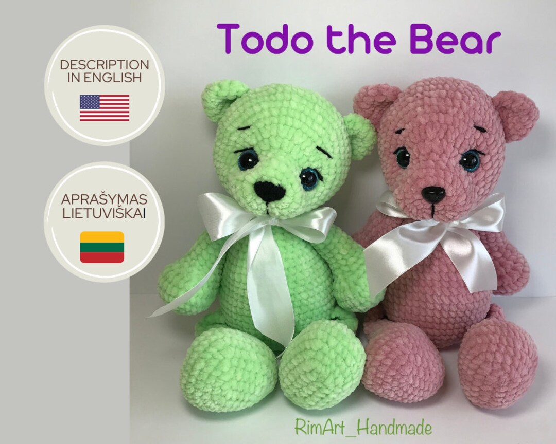 Crochet Pattern Todo the Bear in Eng, and in Lt, PDF File, Amigurumi ...