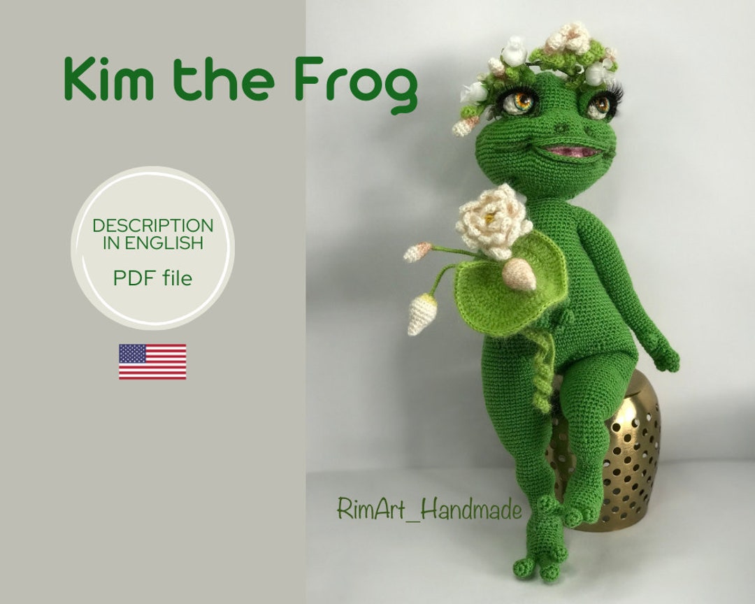 Crochet Pattern Kim the Frog in English PDF File Amigurumi - Etsy