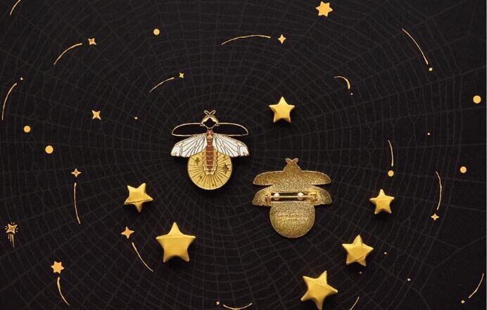 Firefly Brooches Fluorescent Pin Fire Beetle Pin Luminous - Etsy