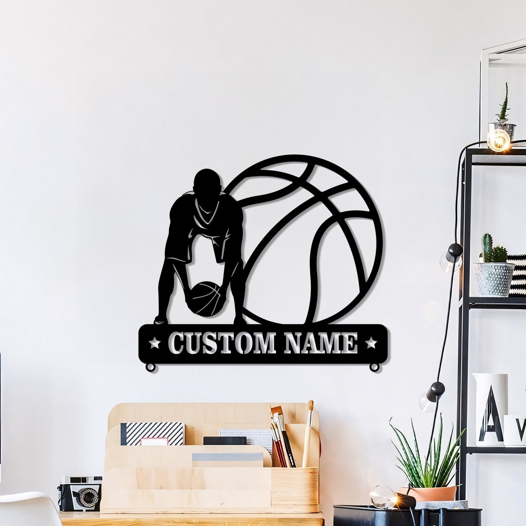 Custom Basketball Player Metal Wall Art Custom Name Sign USA Olympic ...