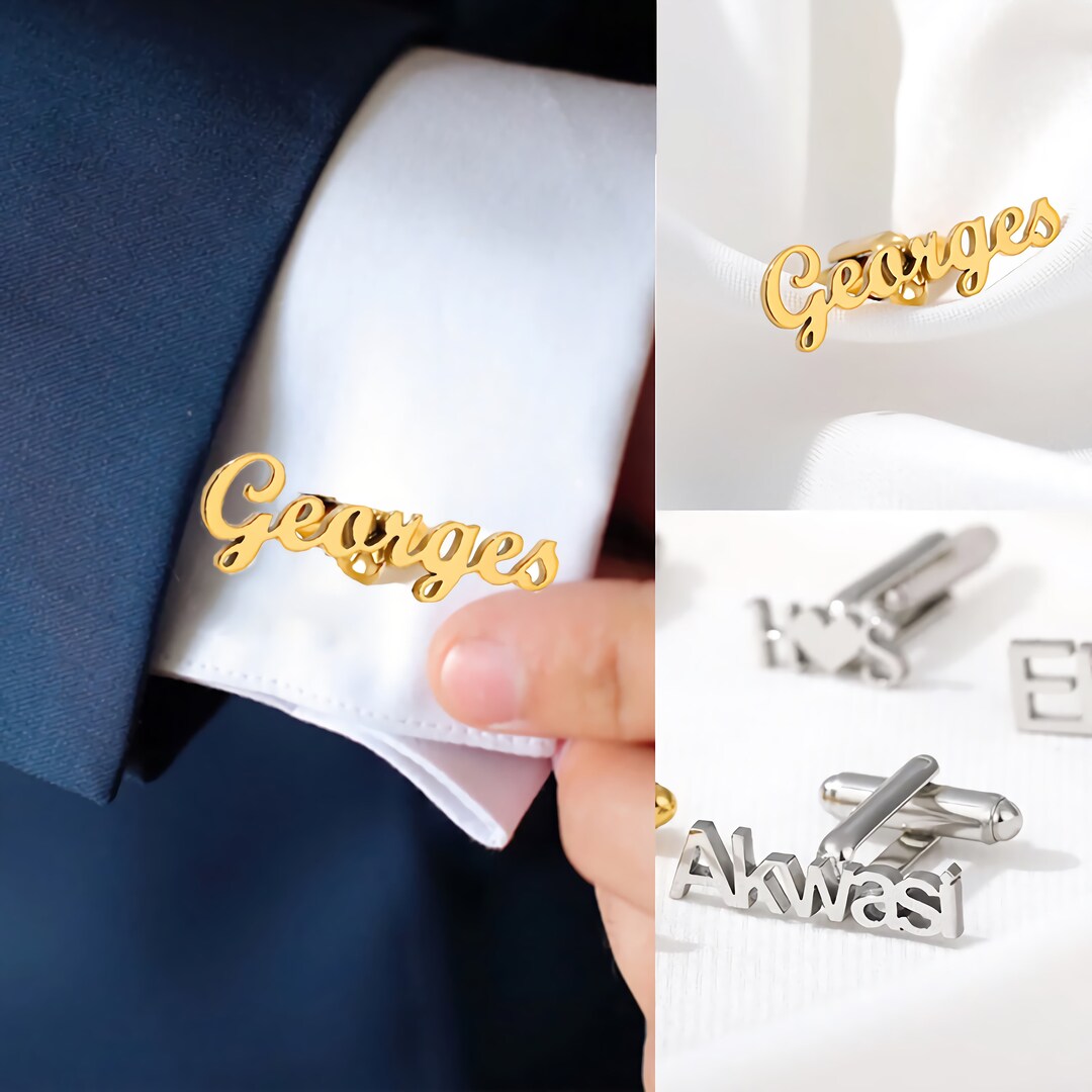 S925 Personalized Name Cufflinks, Custom Vintage Initals Cufflinks ...