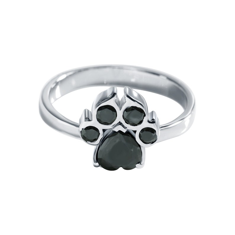 Personalized Dog Paw Print Memorial Ring 925 Sterling Silver Custom ...