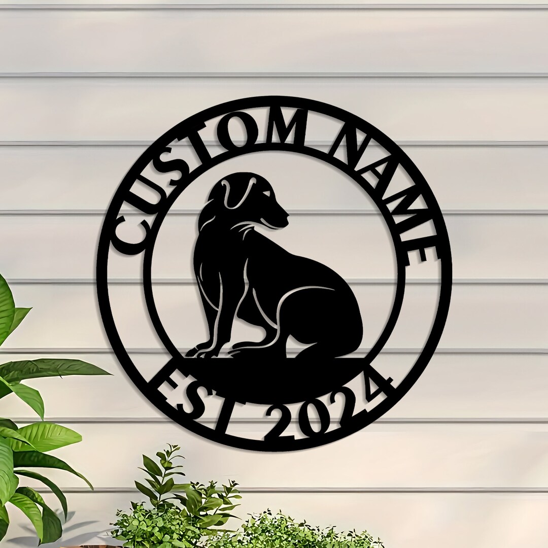 Custom Dog Name Sign Metal Wall Art Personalized Pet Name Sign Dog ...