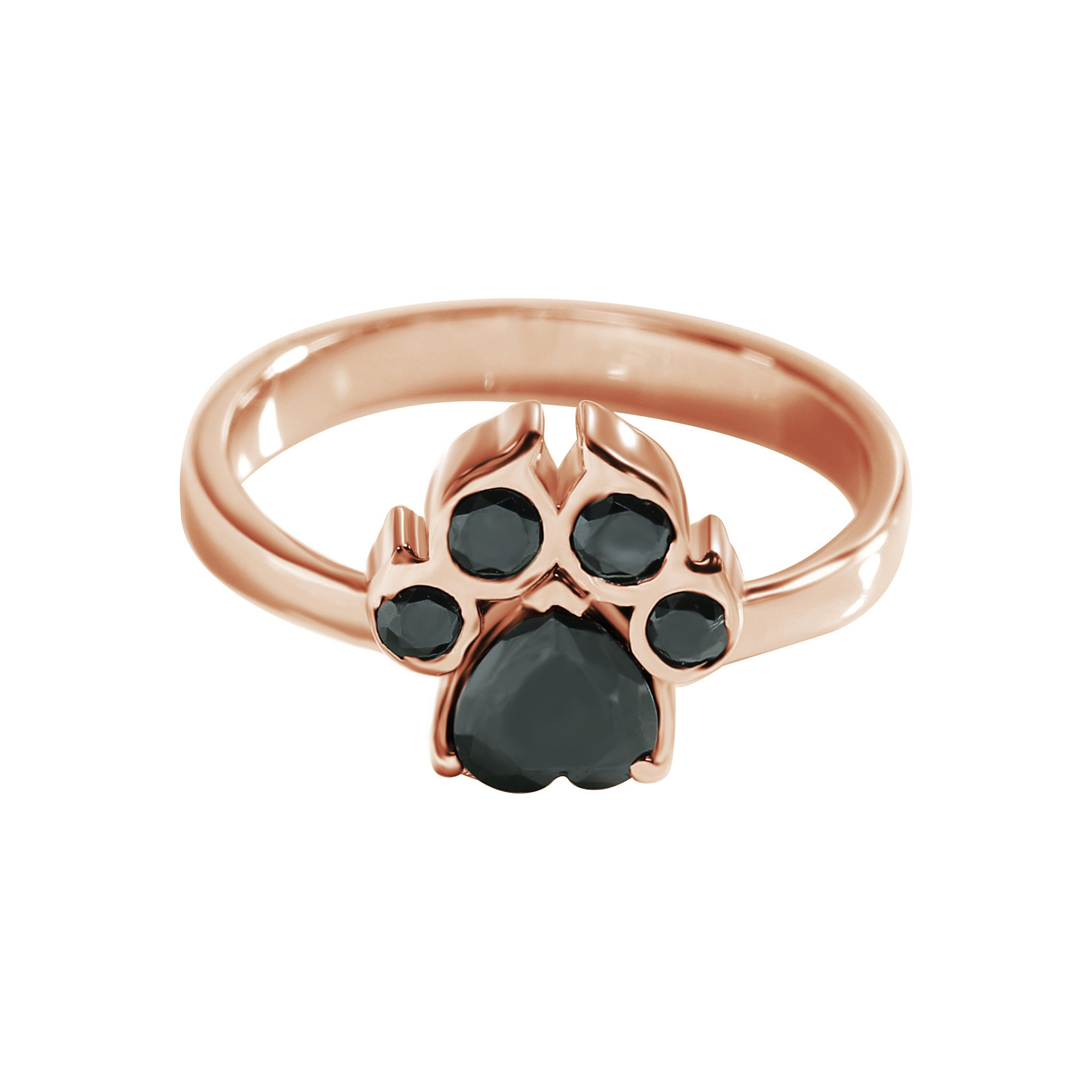 Personalized Dog Paw Print Memorial Ring 925 Sterling Silver Custom ...