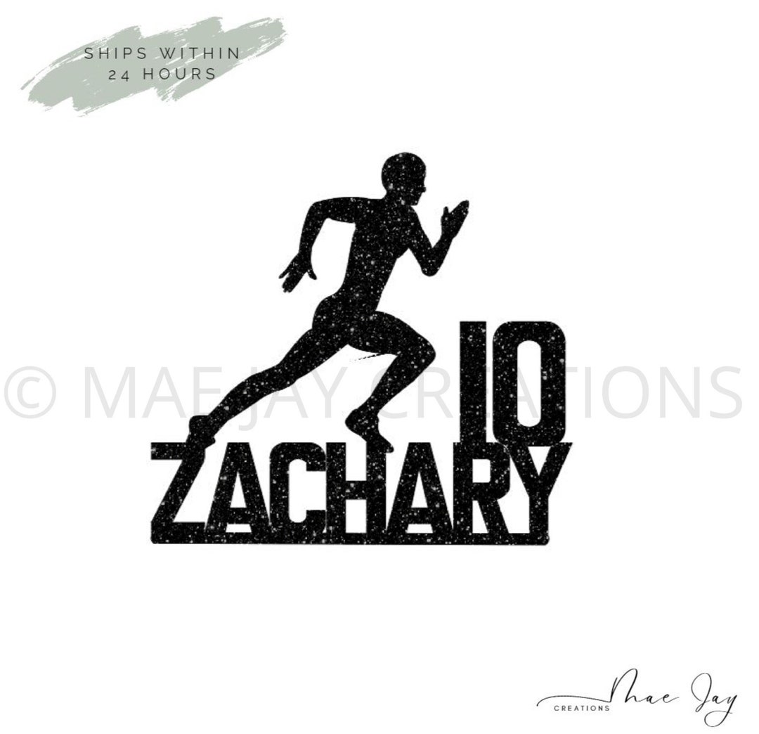 Female Runner Cake Topper Custom Name and Age Free - Etsy