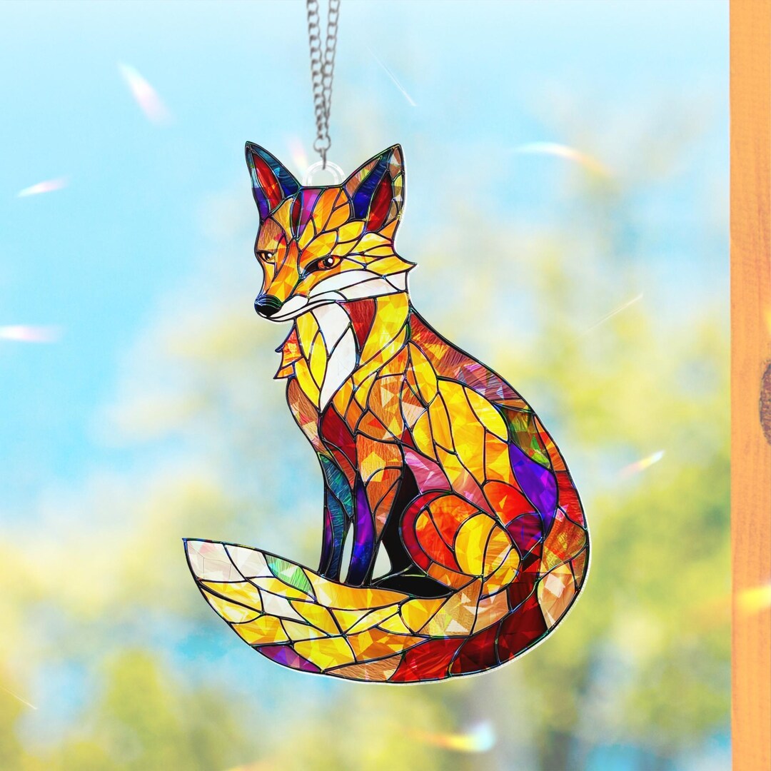 Fox Acrylic Window Hanging Fox Home Decor Fox Gift Decoration Wall Art ...