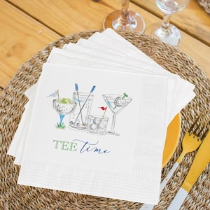 Tee Time Golf Cocktail Napkins, Funny Golf Party Napkins, Golf ...