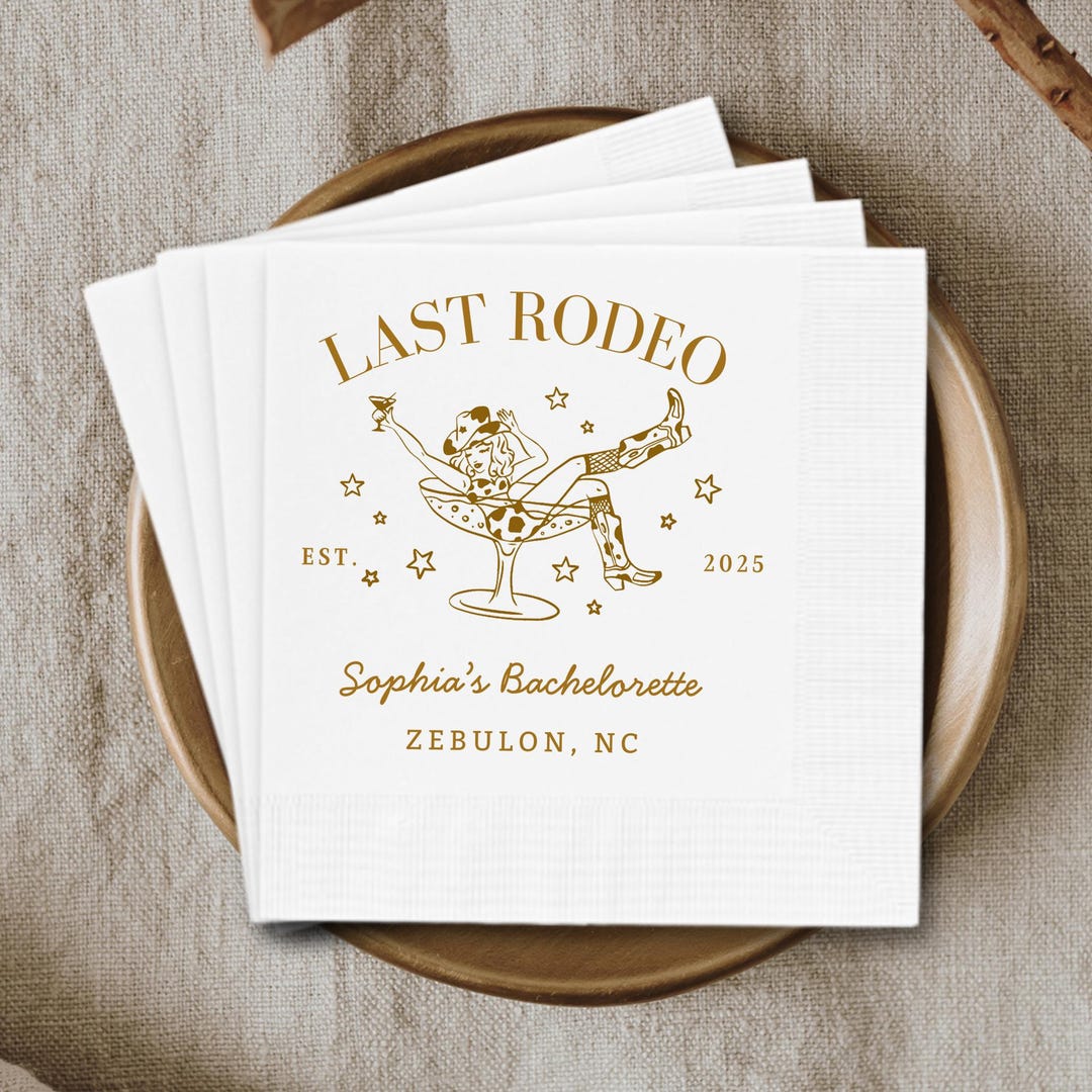 Custom Last Rodeo Bachelorette Napkins, Western Bachelorette Party ...