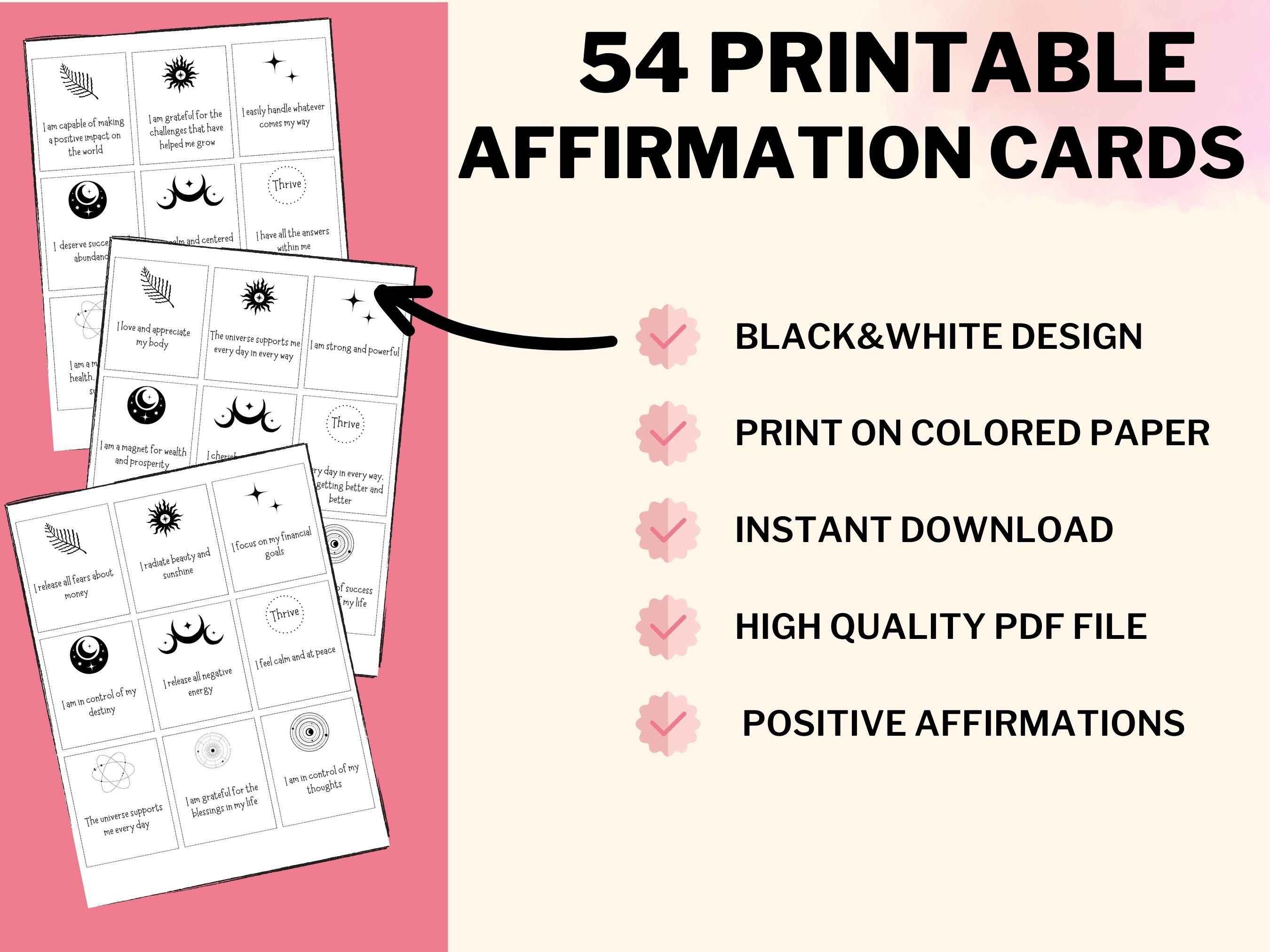 Printable Affirmation Cards for Positive Self-talk | Power Thoughts ...