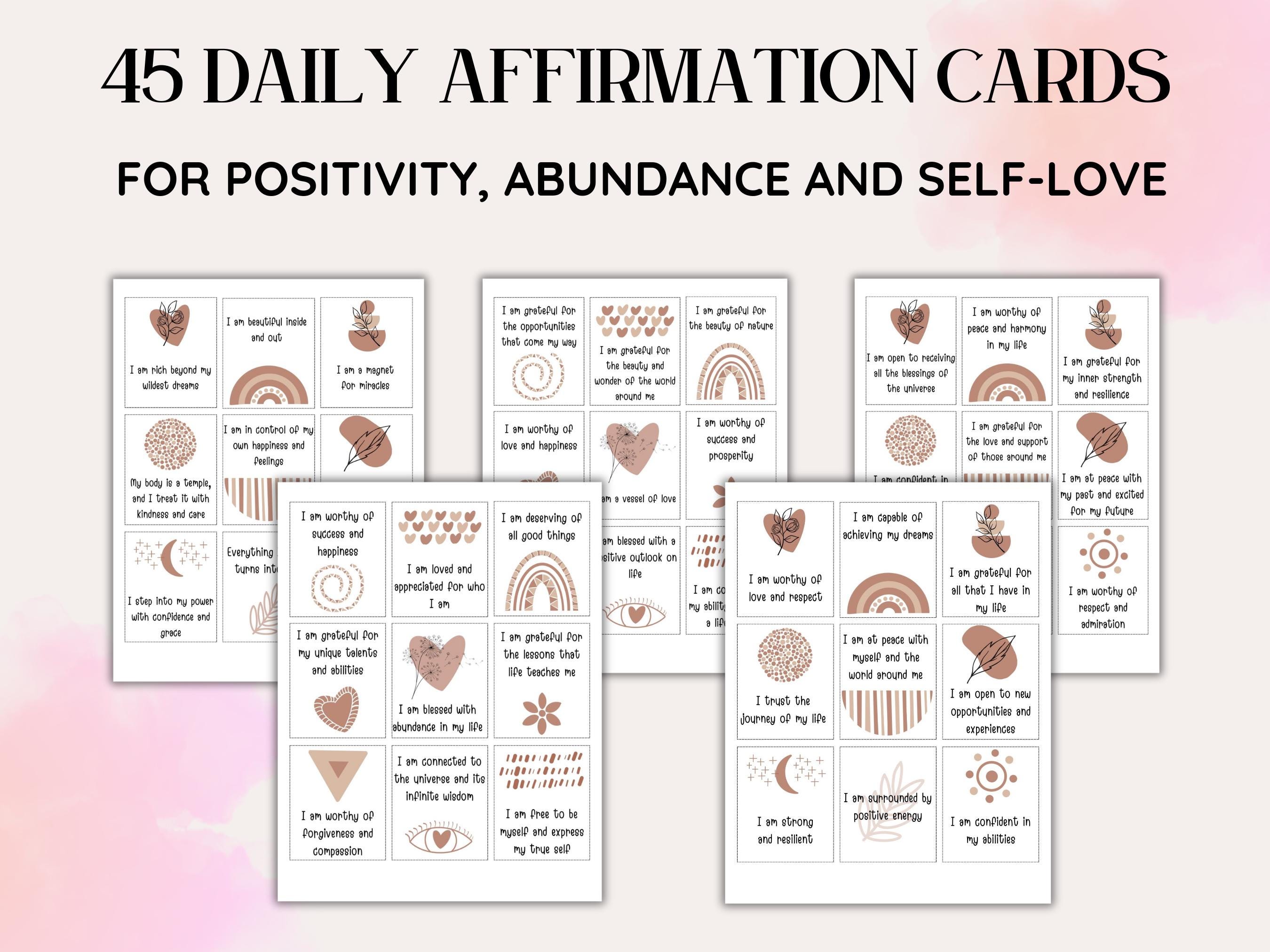 Daily Affirmation Cards Printable, Boho Affirmations Manifestation Card ...