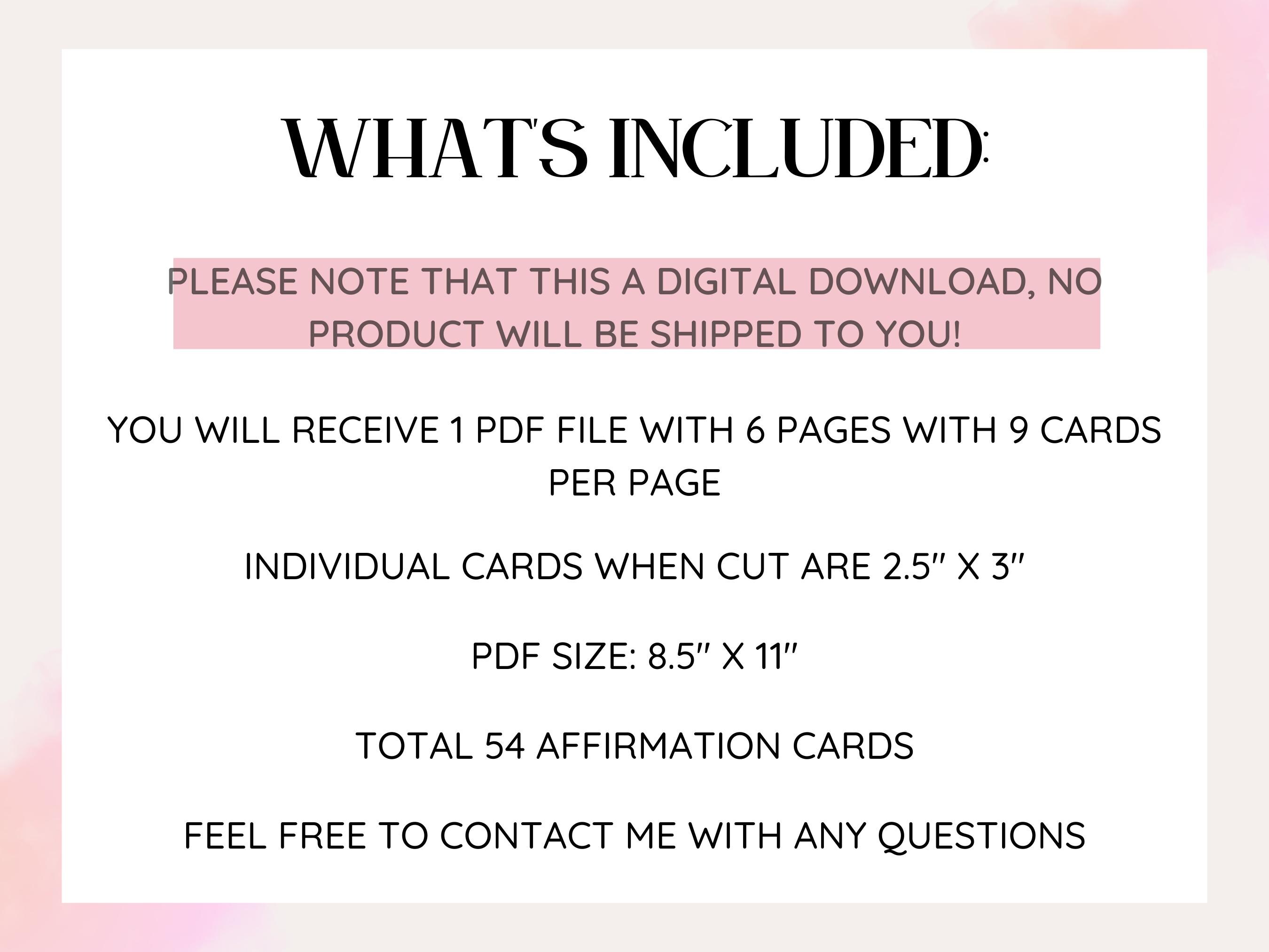 Printable Affirmation Cards for Positive Self-talk | Power Thoughts ...