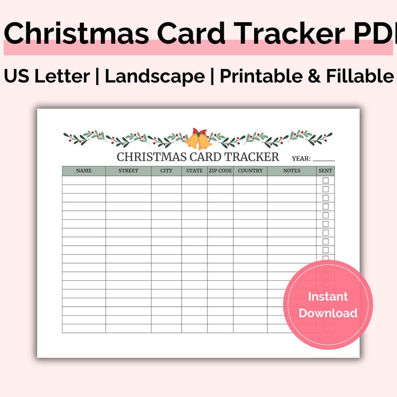 Christmas Card Address List Printable - Etsy