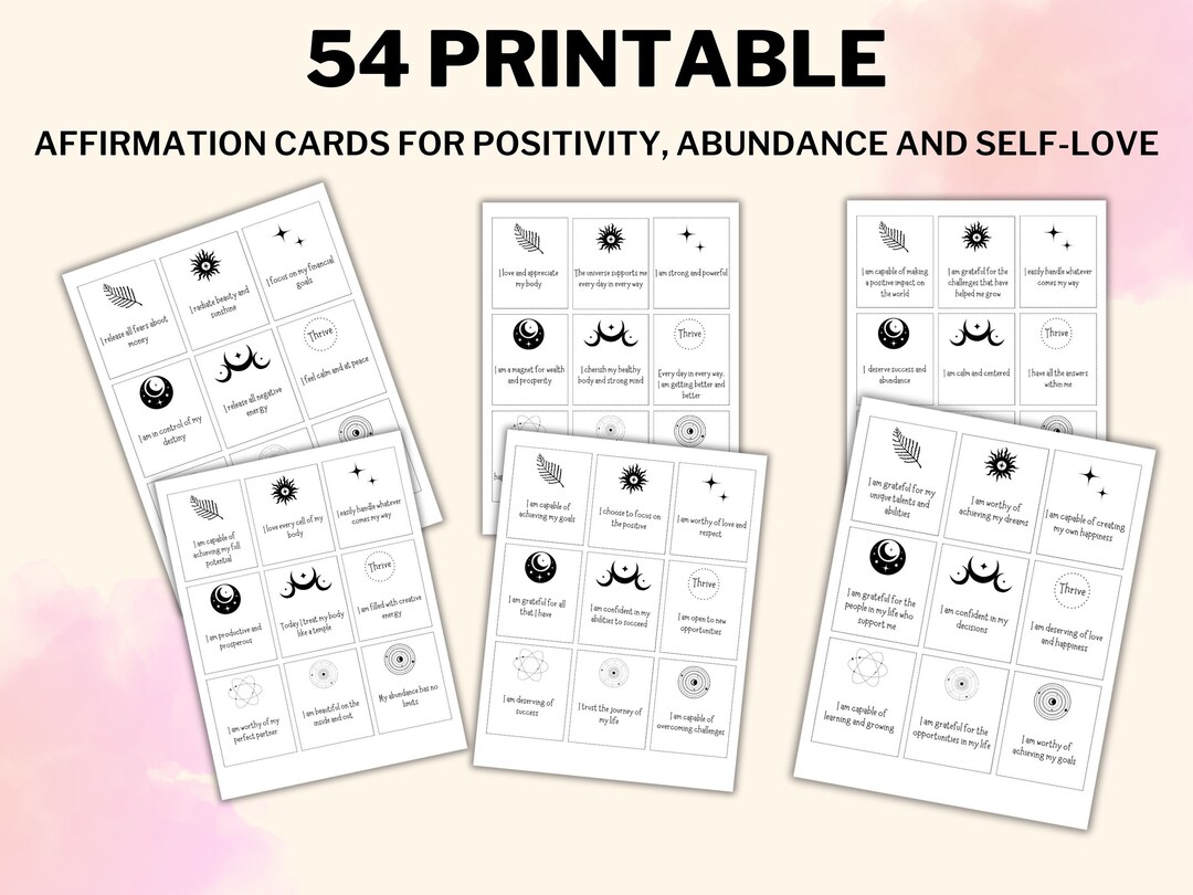 Printable Affirmation Cards for Positive Self-talk | Power Thoughts ...