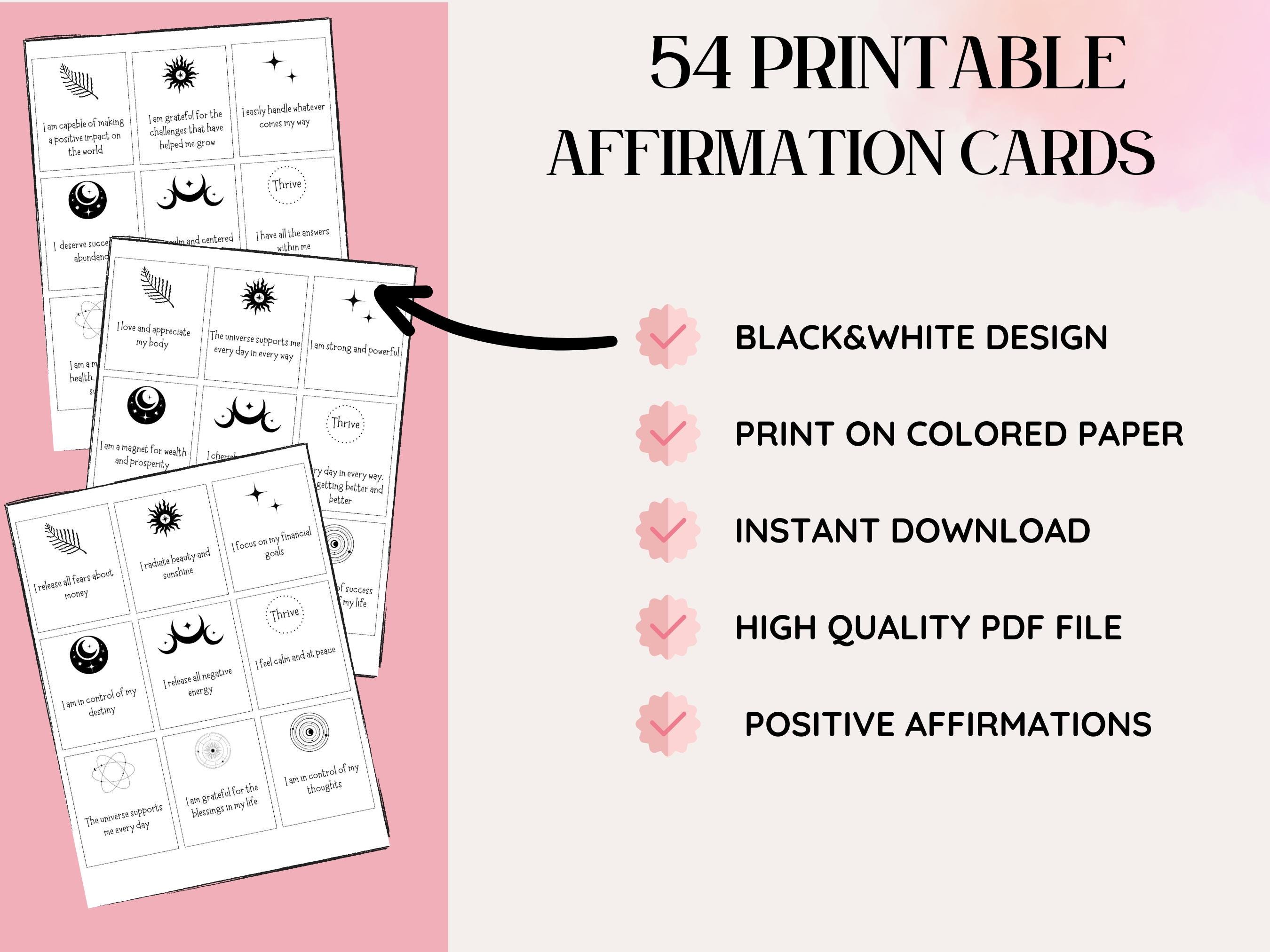 Printable Affirmation Cards for Positive Self-talk | Power Thoughts ...