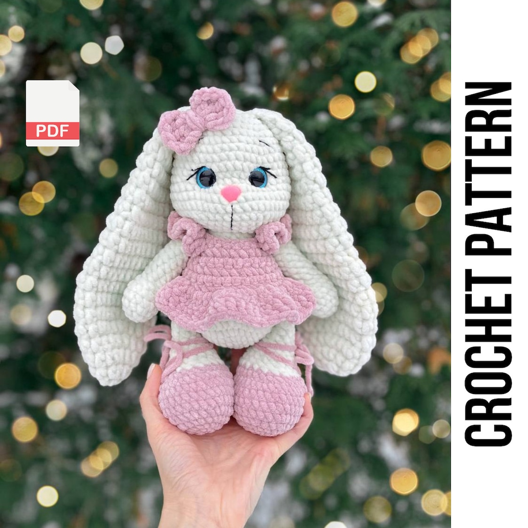 Crochet Valentine’s Day Pattern Bunny Katie, Crochet Bunny, Amigurumi ...
