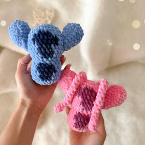Low-sew 2in1 PDF CROCHET PATTERN Mini Blue and Pink Alien | Amigurumi ...