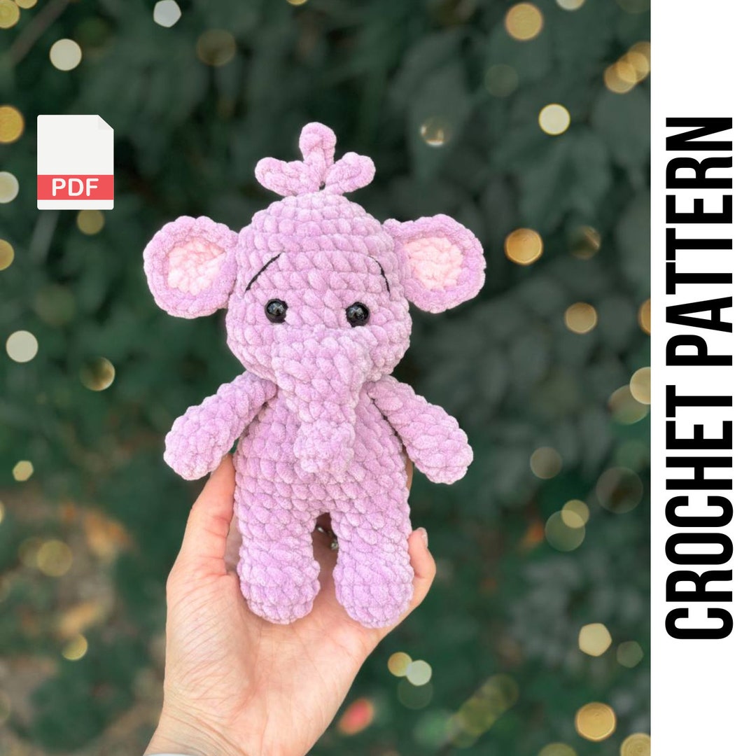 Low-sew PDF Elephant Lumpy Crochet Pattern / Amigurumi Crochet Pattern / Easy Amigurumi Baby Toy ...