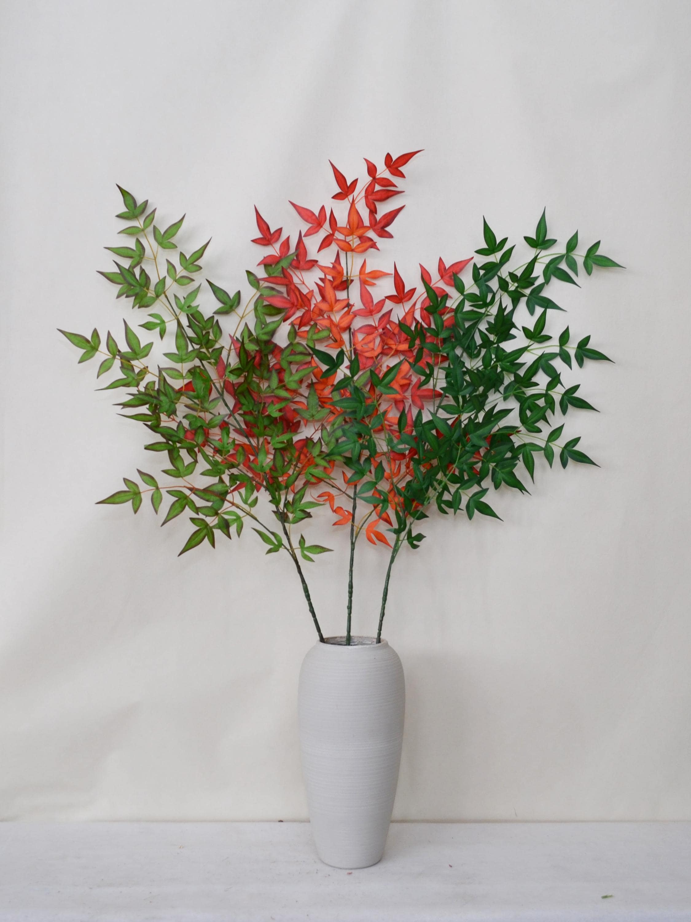 Artificial Heavenly Bamboo Branch With Leaves, Faux Nandina Domestica ...