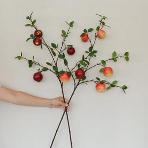 Apple Fruit Long Branch With Foliage Artificial, Realistic Fall Fruit ...